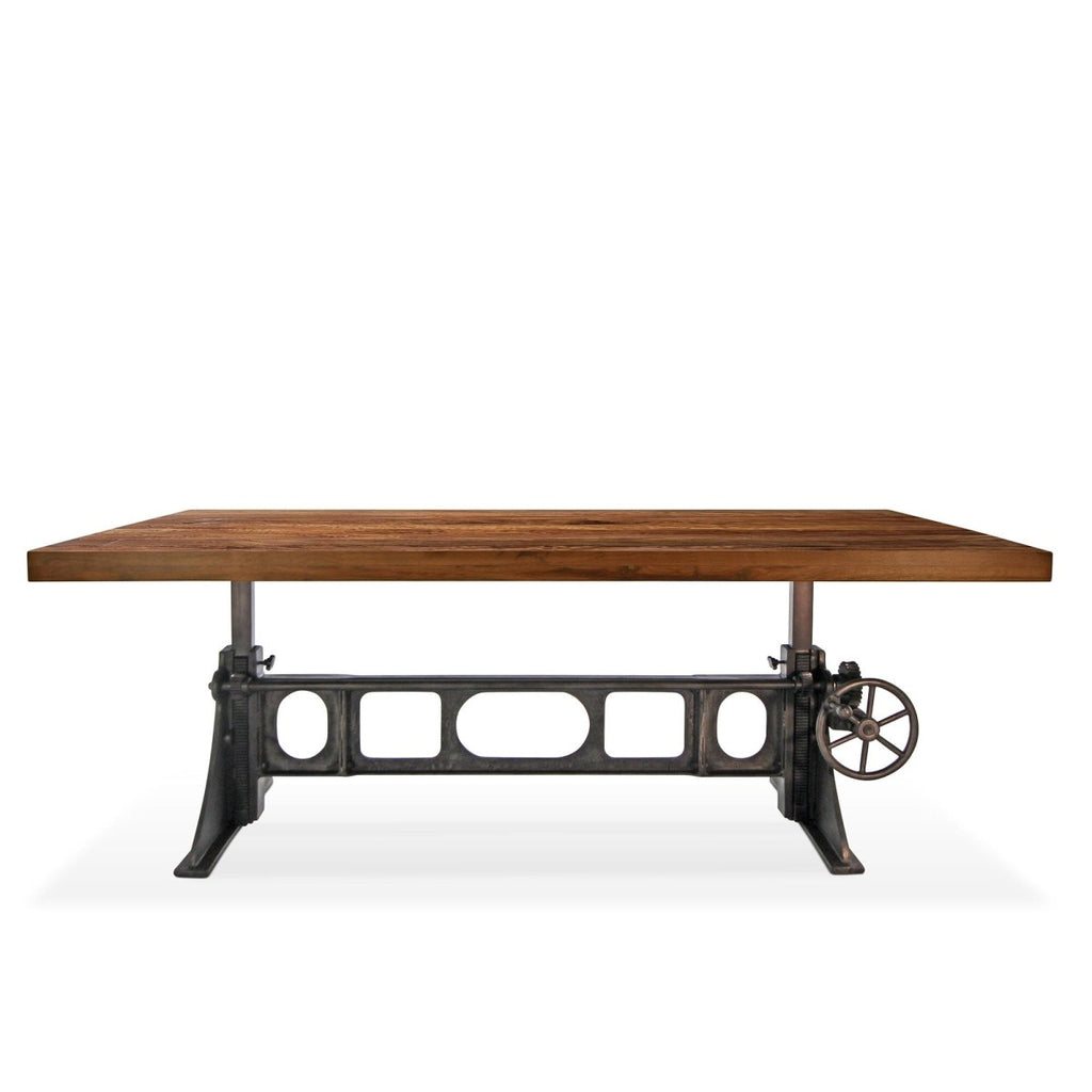 Delta Dining Table - Adjustable Height Mechanical Base - Rustic Walnut Top – Knox Deco