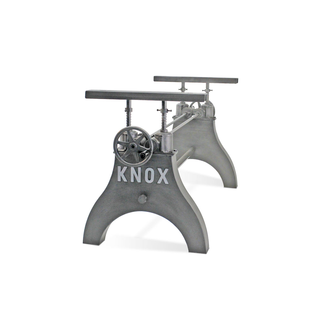 KNOX Adjustable Height Industrial Crank Dining Table Base Desk - Steel ...