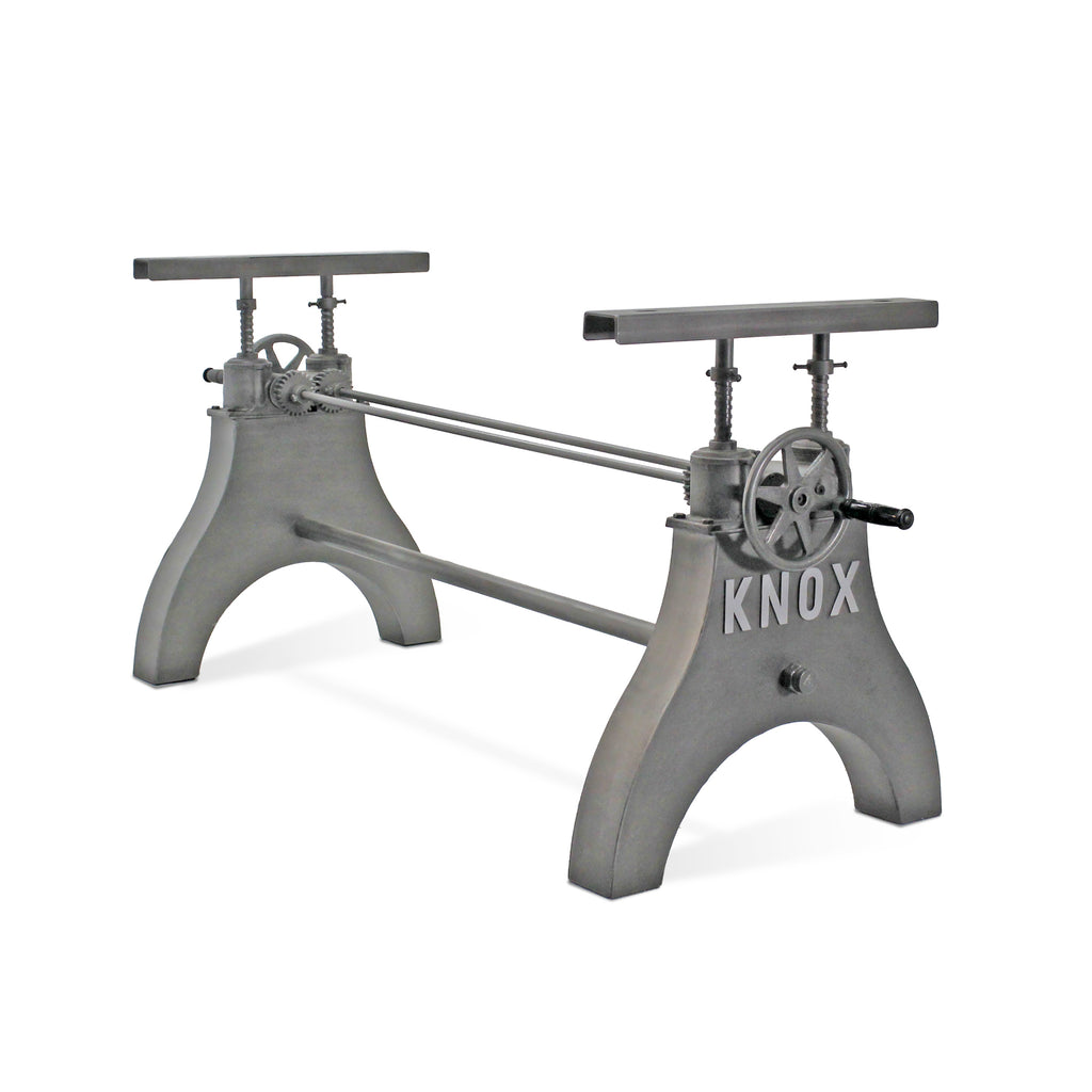 KNOX Adjustable Height Industrial Crank Dining Table Base Desk - Cast ...
