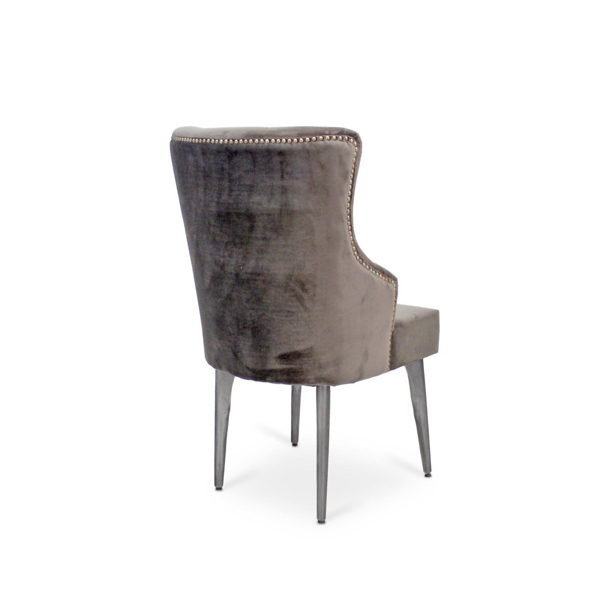 Farmhouse Luxury Dining Chair Tufted Gray Velvet Metal Legs Pair Rustic Deco Incorporated