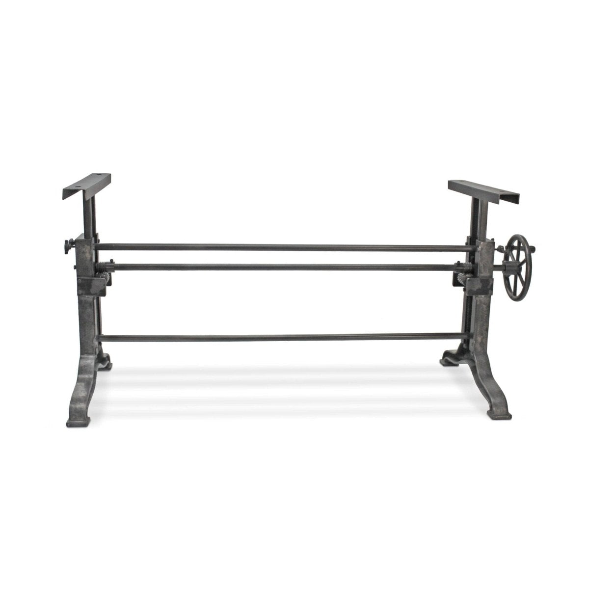 Frederick Adjustable Height Dining Table - Industrial Cast Iron Base ...