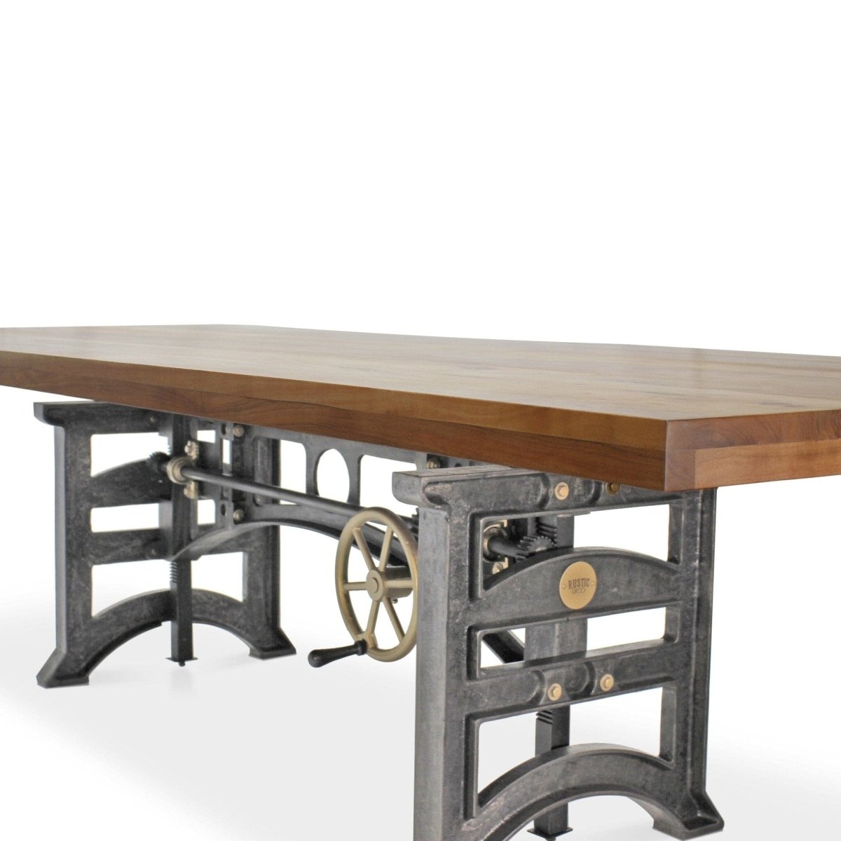 Harvester Industrial Communal Table - Iron Adjustable Base - Natural ...