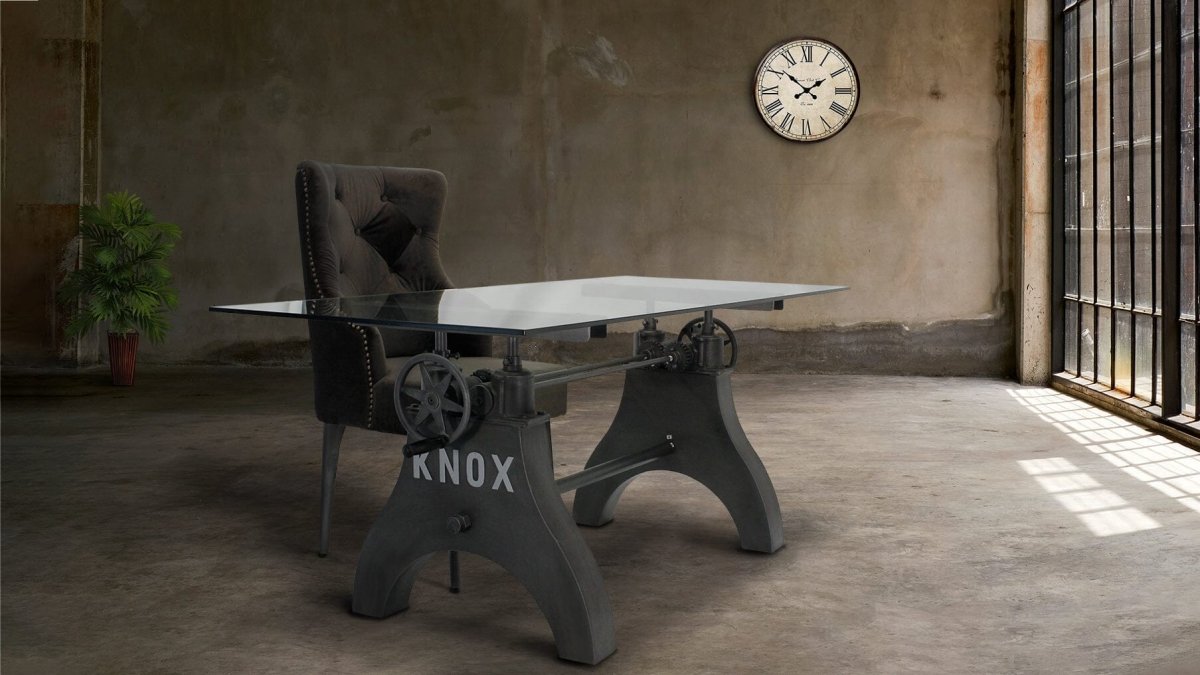 KNOX Industrial Writing Table Desk Base - Steel Adjustable Height - DIY ...